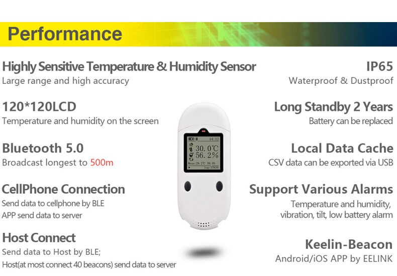 Ble Temperature Data Logger With Pdf Or Excel Reports, Temperature Data Loggers, Data Logger ...