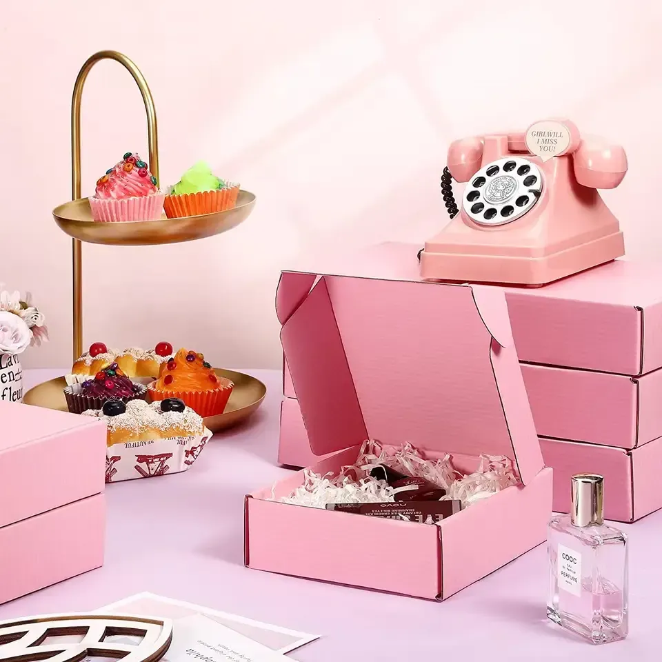 Rainbow Packaging Wholesale Foldable Pink Cardboard Mailer Paper ...