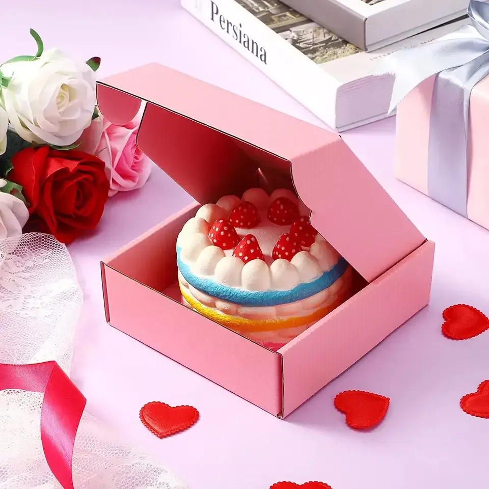 Rainbow Packaging Wholesale Foldable Pink Cardboard Mailer Paper ...