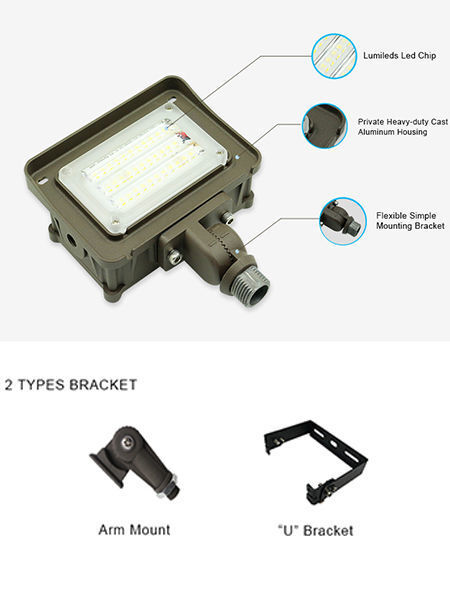 Ip65 Led Outdoor Flood Light With Photocell And Branket Mounting For ...