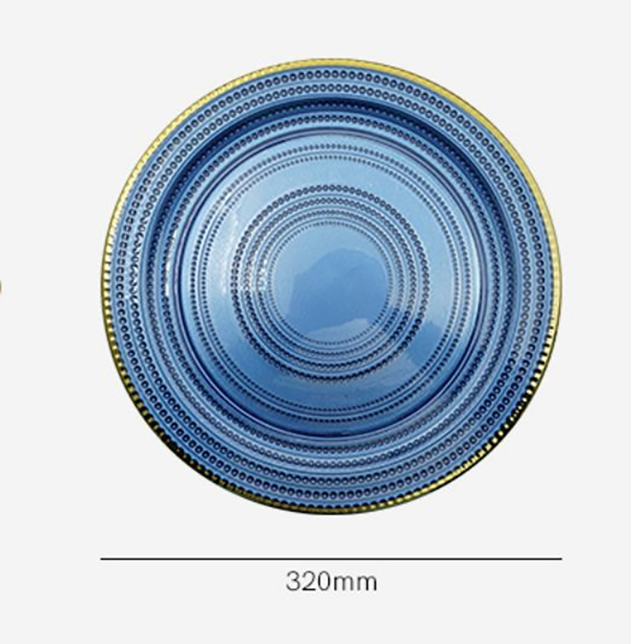 2024 Wholesale Harderson Luxury Glass Charger Plates Sets Fruit Cake ...