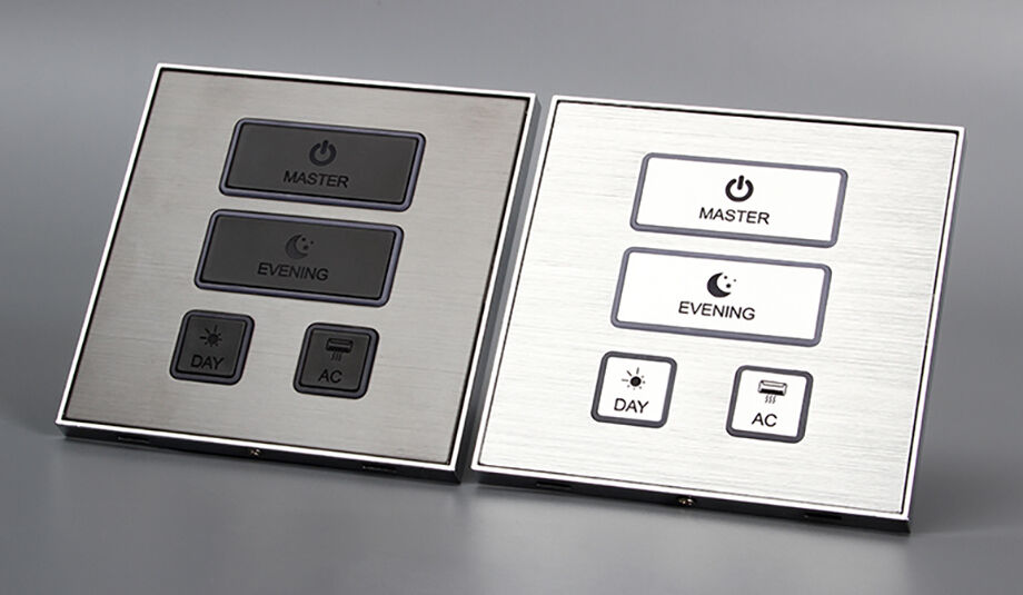 Customized 12v Dc Rs485 Modbus Luxury Silver Metal Frame Push Button ...