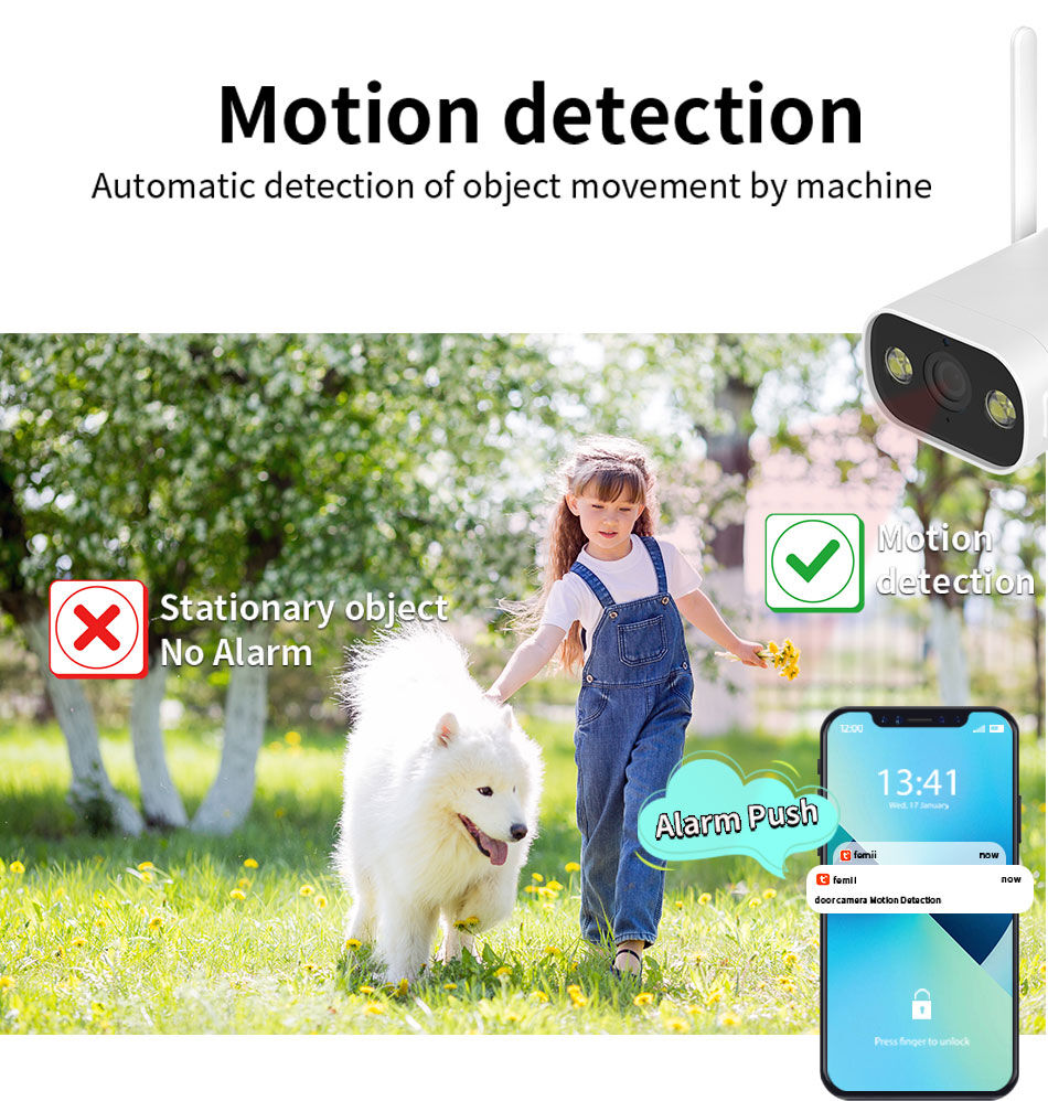 Full Color Hd Smart Wi-fi Outdoor Camera With Night Vision, Smart Home ...