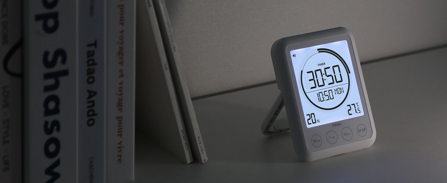 Mooas Visual Timer Clock, Digital Bathroom Shower Clock Waterproof ...