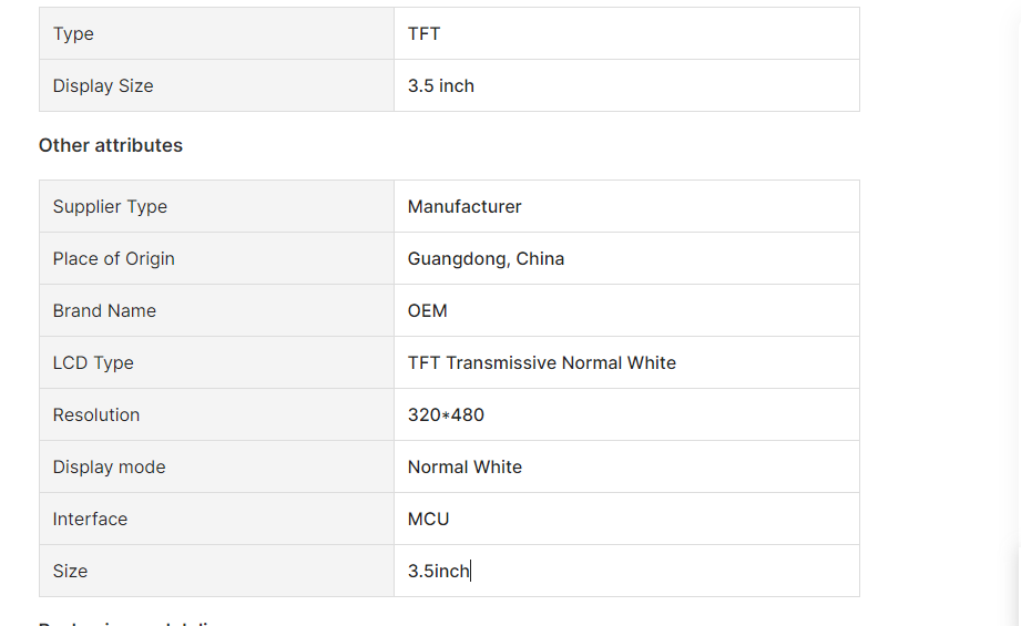 Tft Lcd Module Manufacturer 3.5 Inch 320*480 Rgb 6h Va High Brightness ...