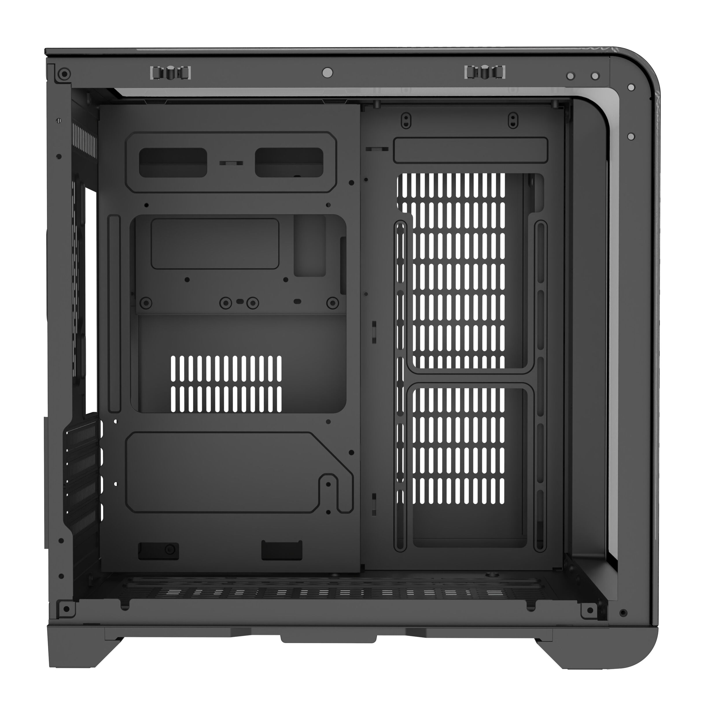 Top & Front Curve Glass Panel Pc Case M-atx Gaming Computer Case ...