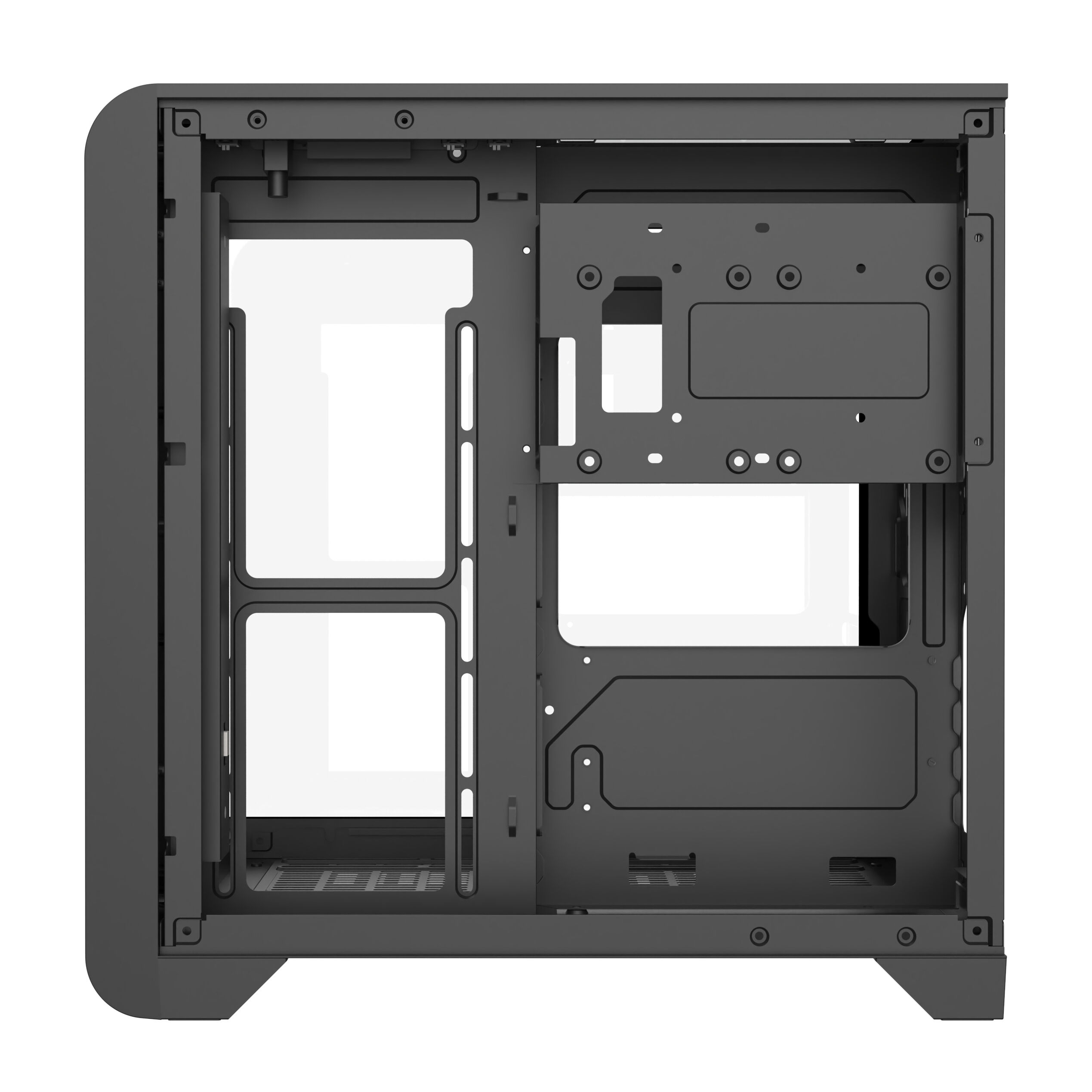 Top & Front Curve Glass Panel Pc Case M-atx Gaming Computer Case ...