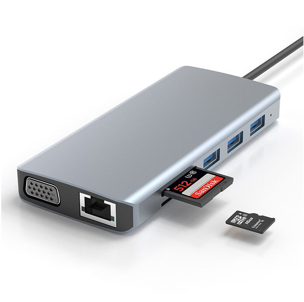 Buy China Wholesale Mst Usb C Docking Station,12-in-1 Usb-c To Dual Hdmi+vga Hub Docking Usb-a3 ...