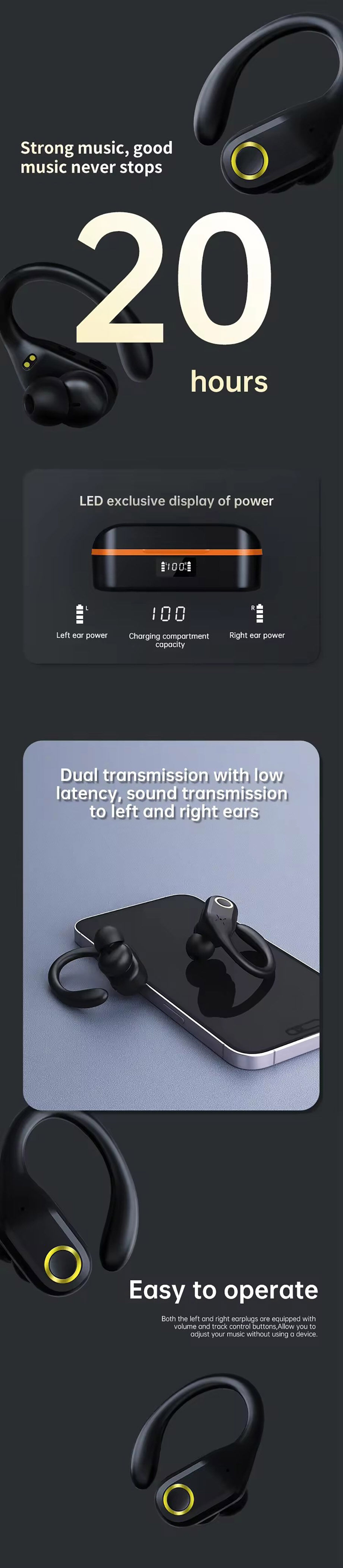 Mini Tws In Ear Earphone Wireless Touch Ear-clip Earbuds Headset $8.8 ...