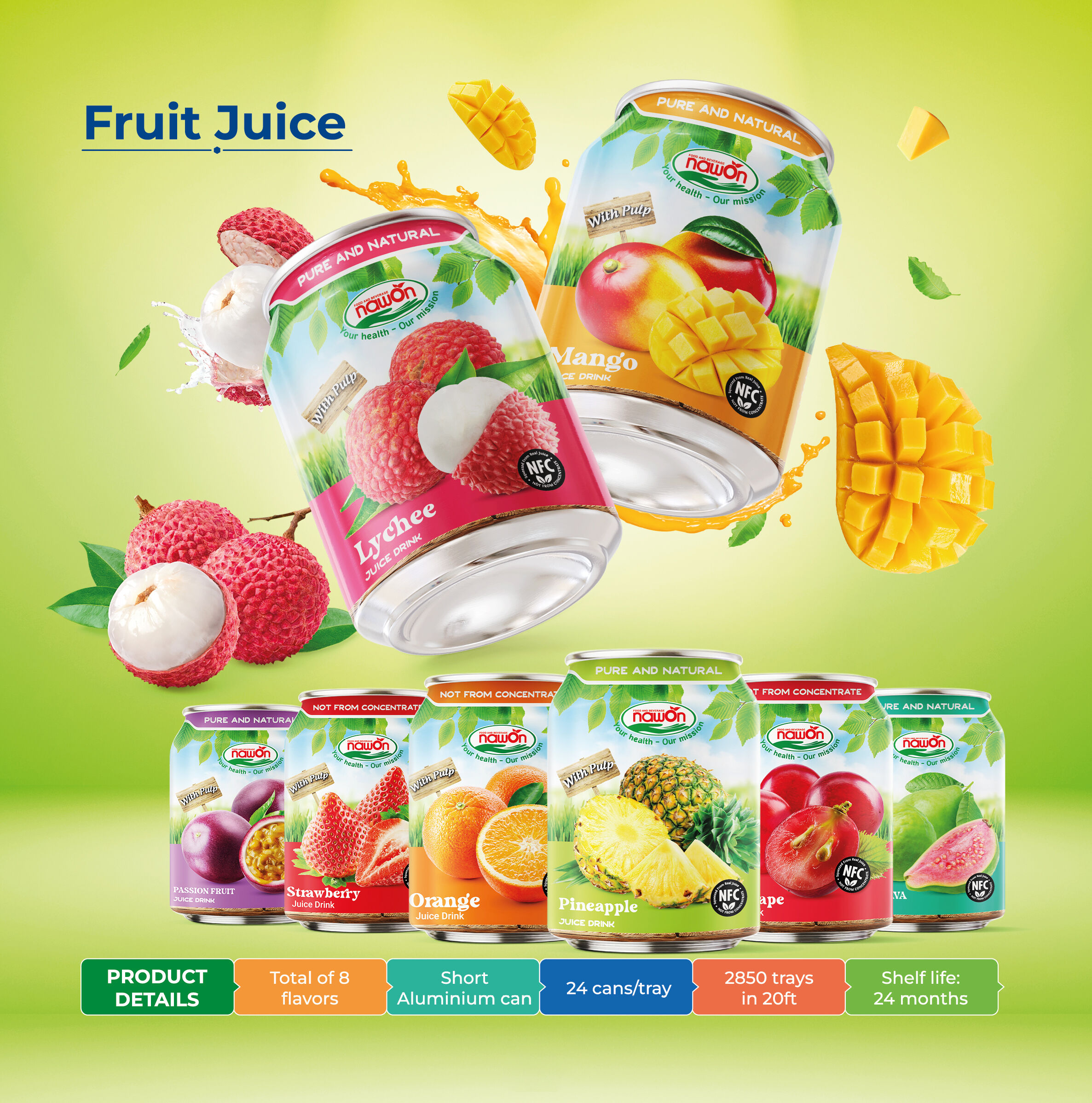 100% Pomegranate Juice Drink 250ml Aluminum Can Premium Quality Soft Drink By Nawon Beverage ...