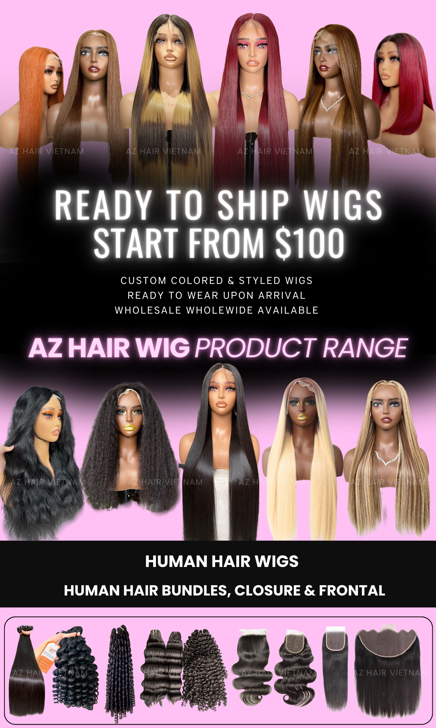 Wholesale Hair Supplier Highlight Color Vietnamese Human Hair Wig ...