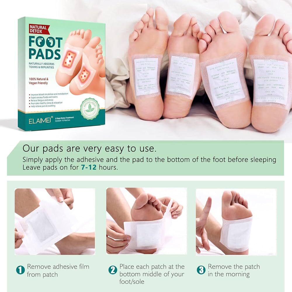 Detox Foot Patches, Pain Free Foot Pads For Stress Relief Sleep, Remove ...