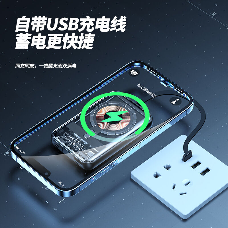 10000mah Transparent Magsafe Magnetic Wireless 5w Power Bank Portable ...