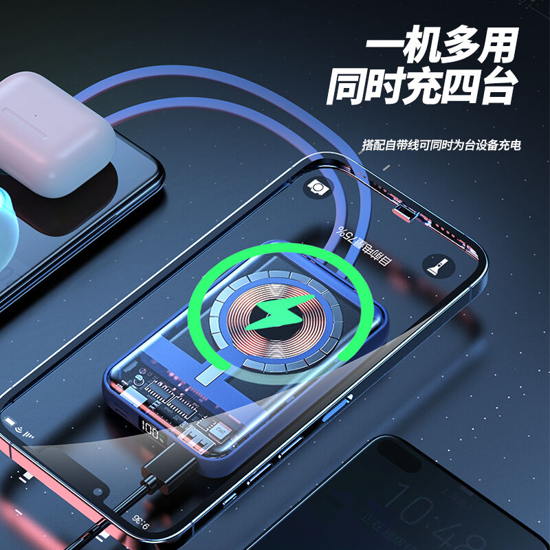 10000mah Transparent Magsafe Magnetic Wireless 5w Power Bank Portable ...