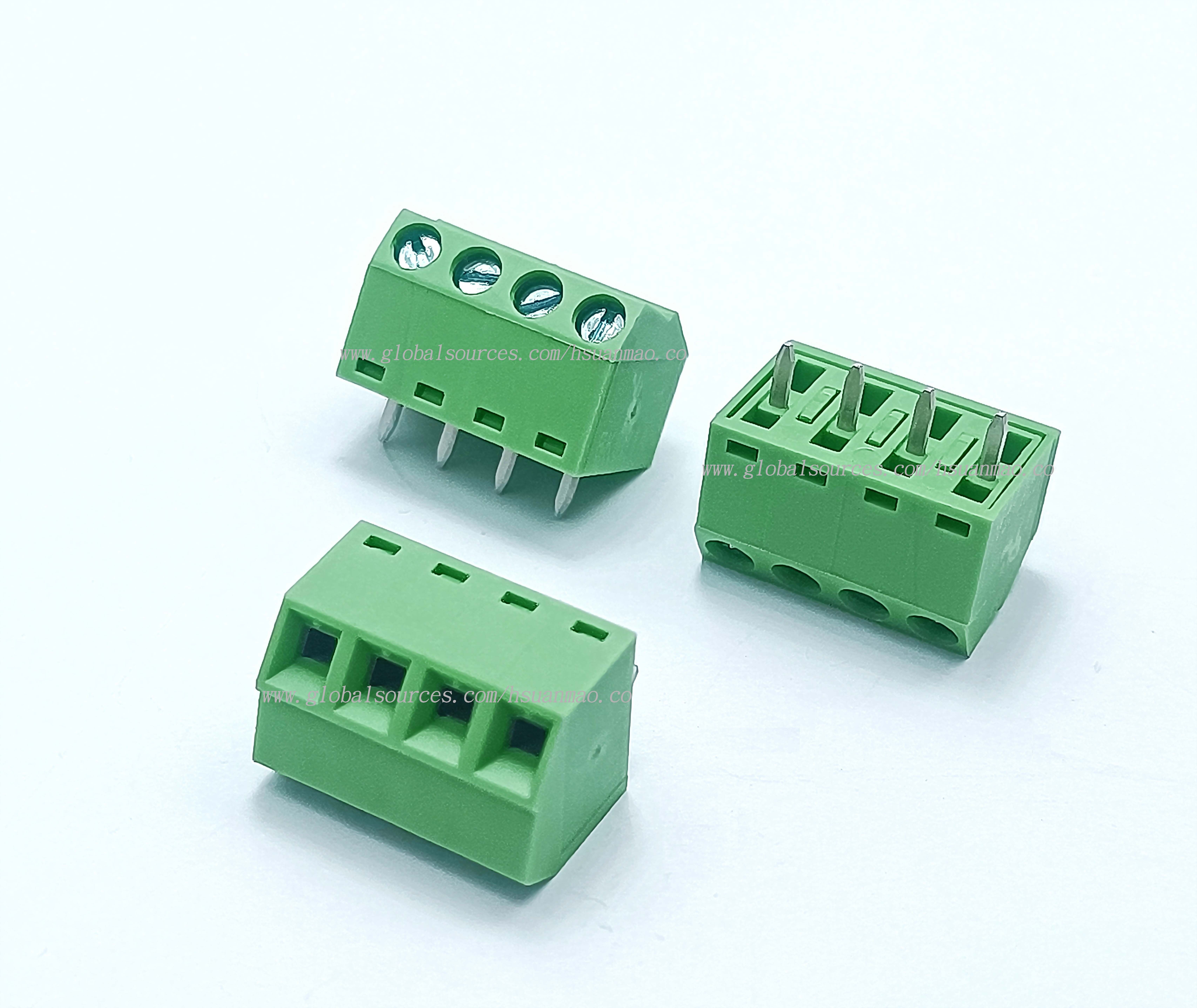 C0957 Series 3.81mm Pcb Type Terminal Block, H=9.5mm 55° Entry Dip ...
