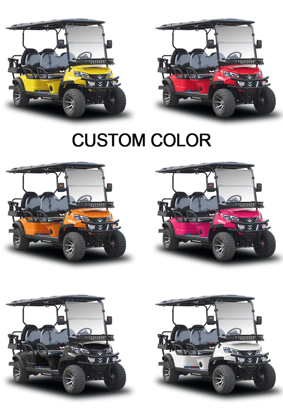 72v Electric Golf Cart 4+2 6 Seats 7.5kw Lithium Electric Golf Cart Off ...