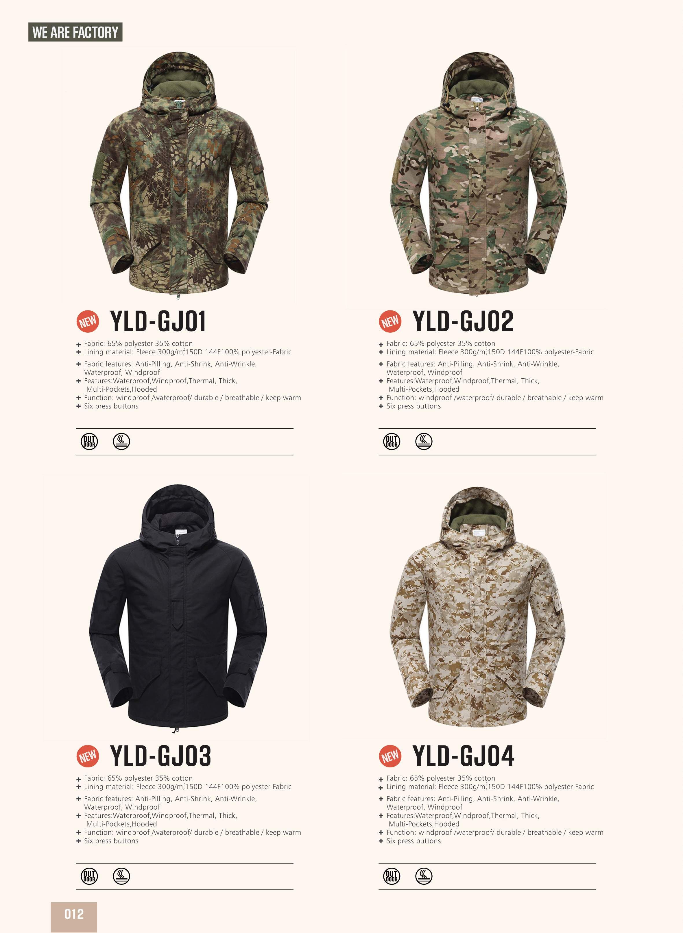 Multicam Hiking Down Tactical Jackets Man Winter Warm Parkas Outdoor ...