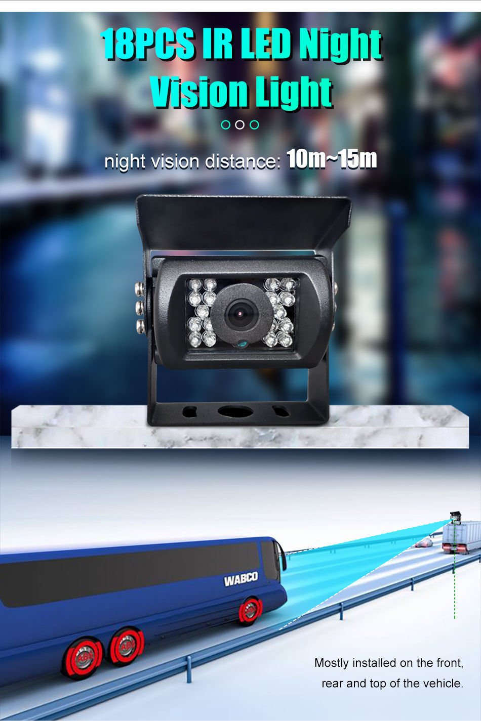 Caredrive Cc670-720 Ip68 Waterproof Dc 12v Rear View Camera Night ...