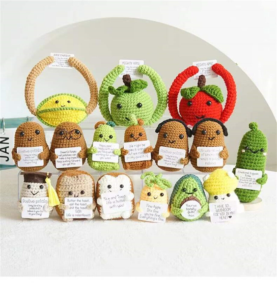 Crochet Positive Potato Family Collection Wool Knitting Poo Pears Bread ...