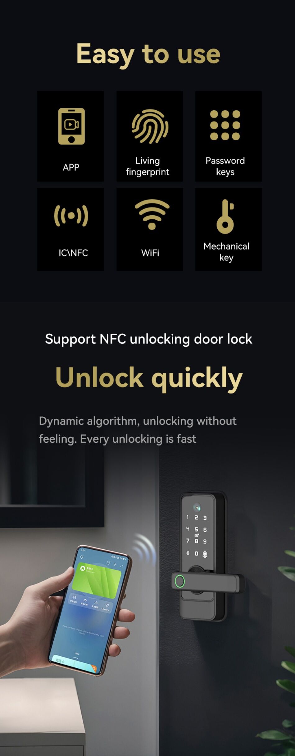 Smart Electronic Fingerprint Pin Code Door Lock Digital Lock Smart ...