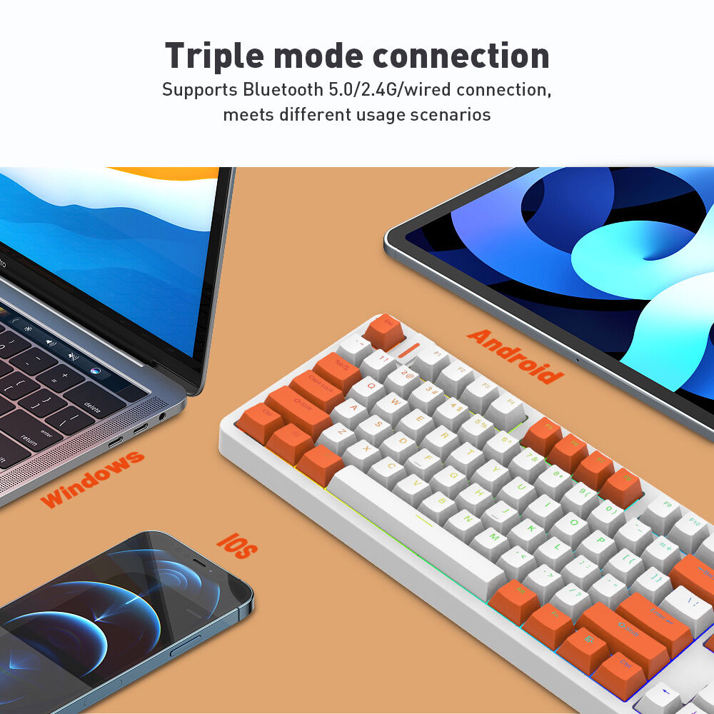 Factory Manufacturer Mechanical Keyboard Bt+2.4g+usb Portable Rgb ...