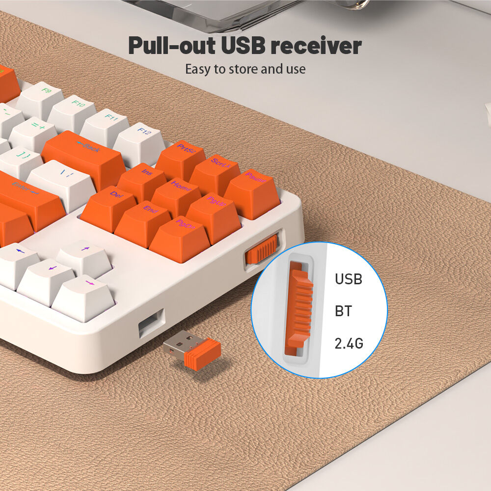 Factory Manufacturer Mechanical Keyboard Bt+2.4g+usb Portable Rgb ...