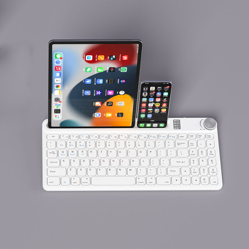Bluetooth Bt 2.4g Dual Mode Keyboard Rechargeable With Phone Holder ...