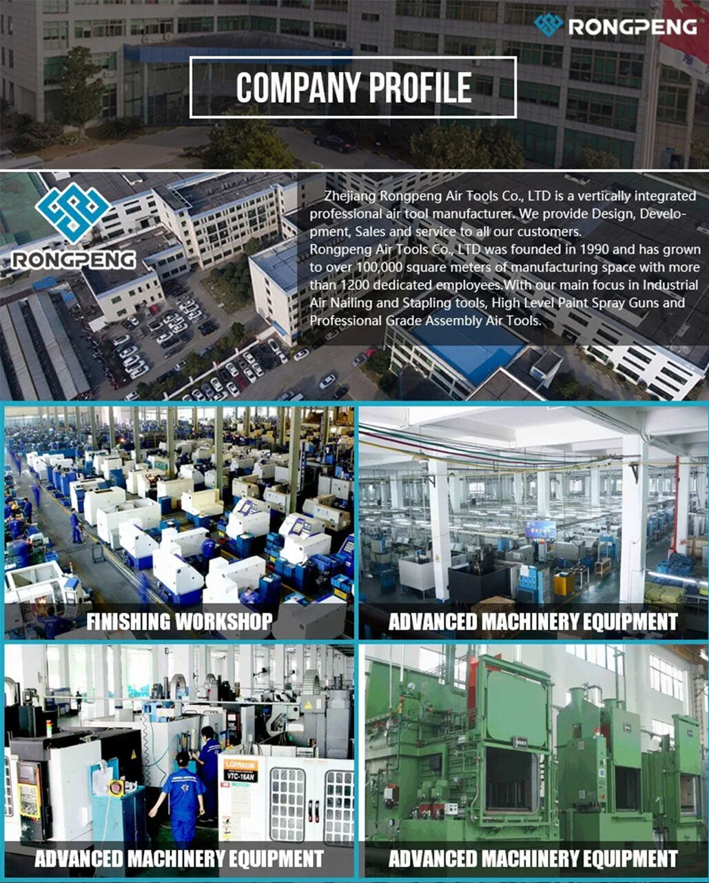 Rongpeng Tf6450 Industrial Grade 3-in-1 Specialty Air Nailer Pneumatic ...