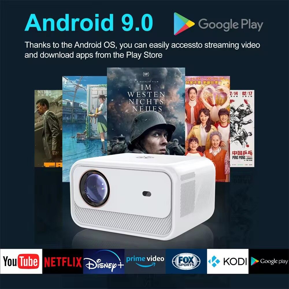 Hd Smart Projector 1080p Android Tv Home Theater Player 300 Ansi Lumens ...