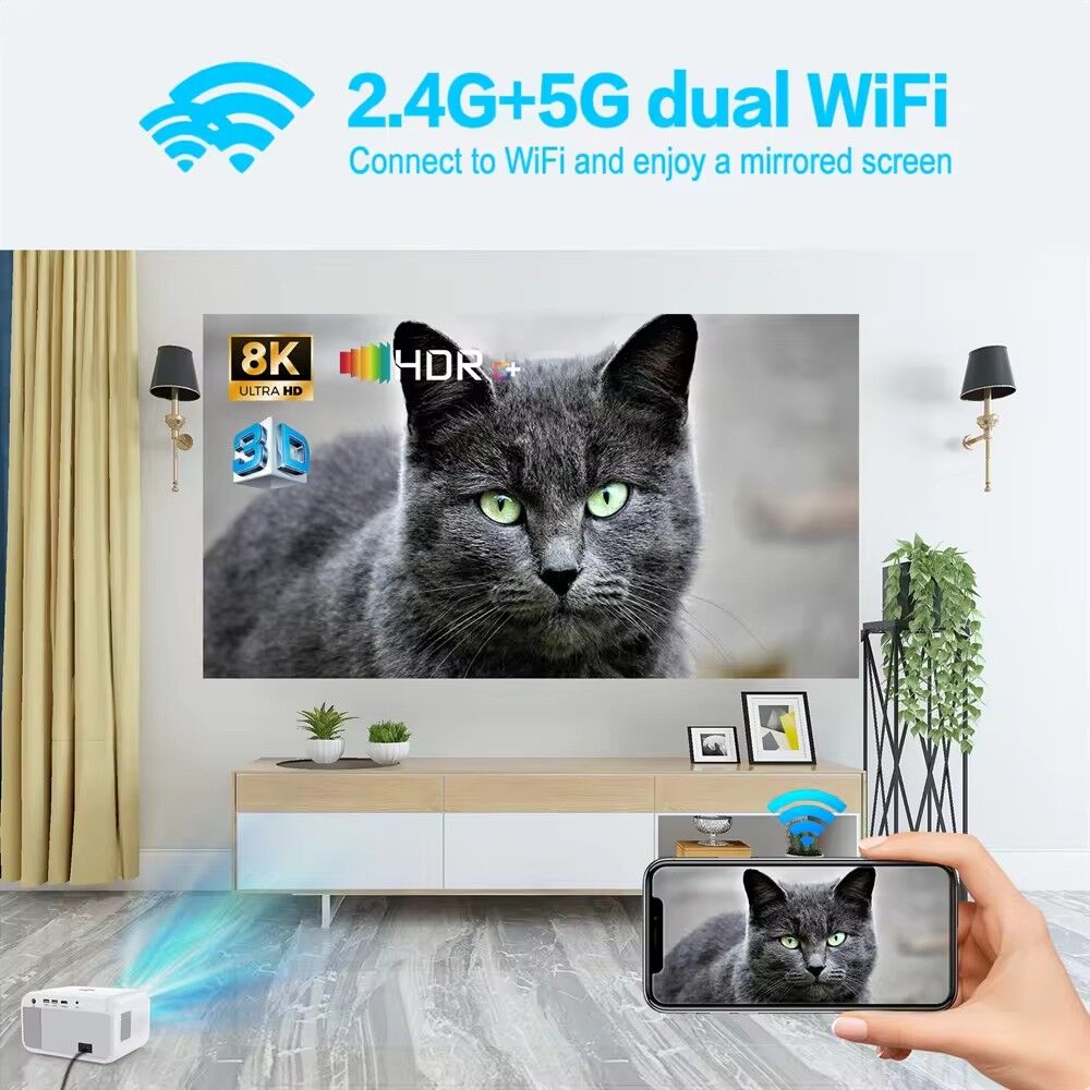 Hd Smart Projector 1080p Android Tv Home Theater Player 300 Ansi Lumens ...
