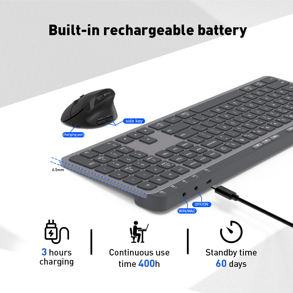 Laptop Tablet Pc Wireless Ergonomic Keyboard And Mouse Scissor-type ...