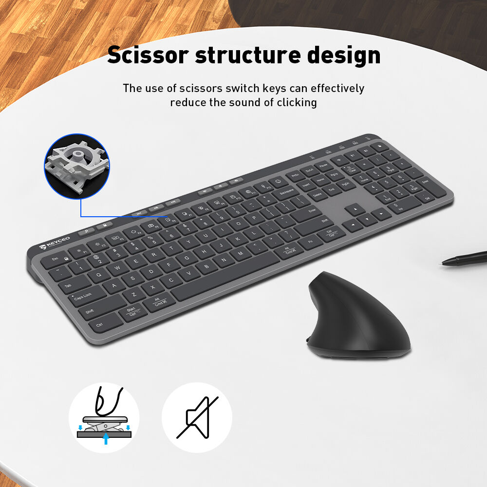 Laptop Tablet Pc Wireless Ergonomic Keyboard And Mouse Scissor-type ...