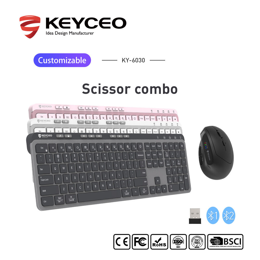 Laptop Tablet Pc Wireless Ergonomic Keyboard And Mouse Scissor-type ...