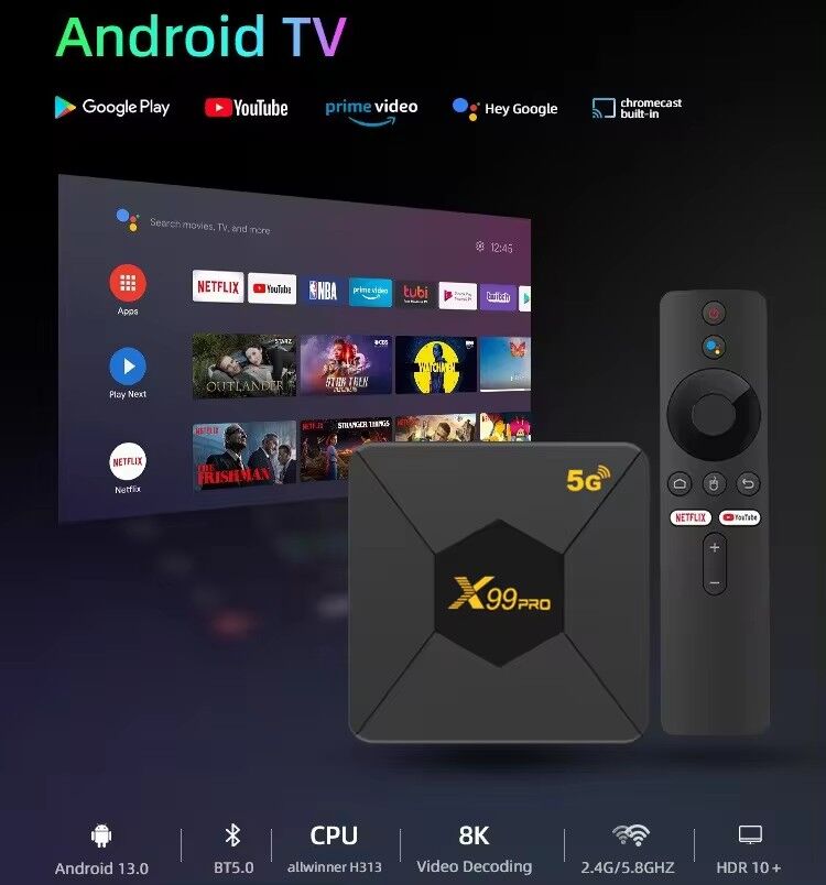 New Arrival X99pro 4k Hdr Allwinner H313 2gb 8gb Quad Core Set-top Box ...