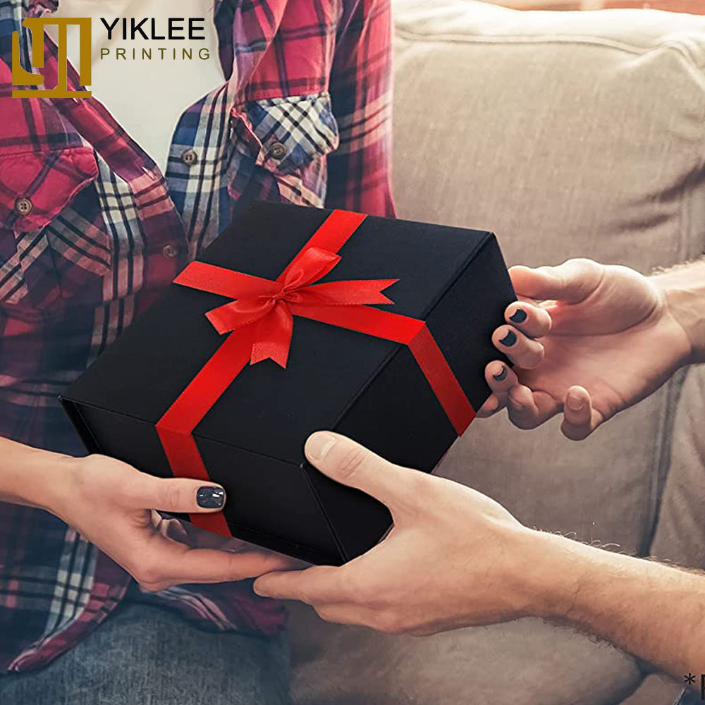 Folding Gift Boxes Black Collapsible Boxes With Magnetic Lid Luxury ...