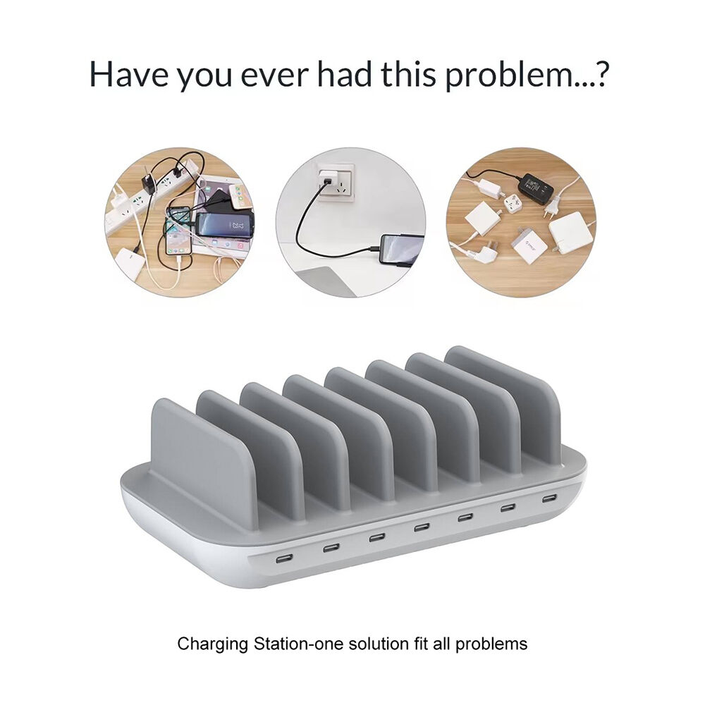 Custom Universal Multi Port Type C Charger Station Desk Organizer Smart ...
