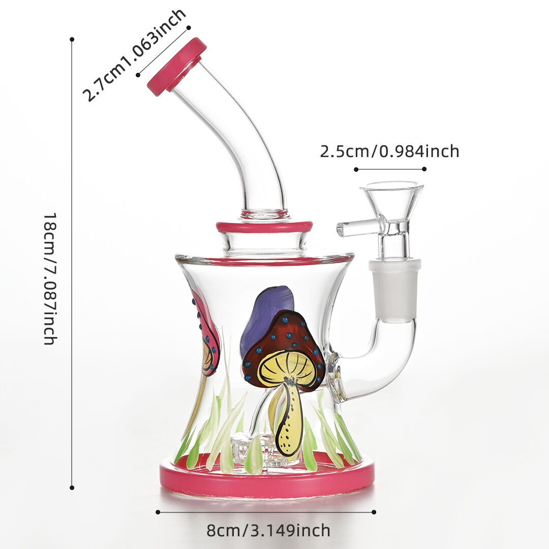 New Small Colorful Mushrooms Hand-painted Bongs With Night Light Effect ...