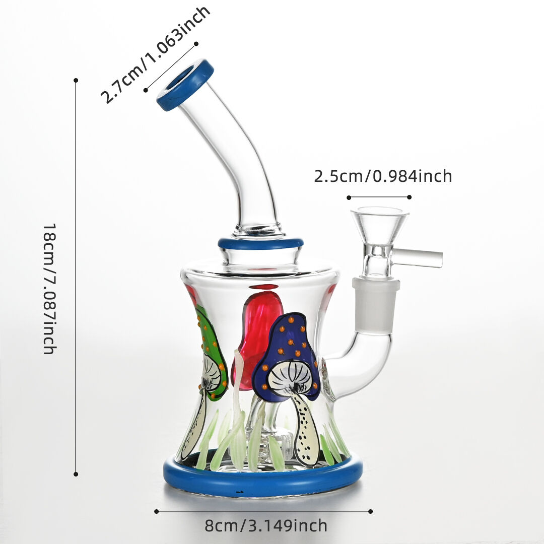 New Small Colorful Mushrooms Hand-painted Bongs With Night Light Effect ...