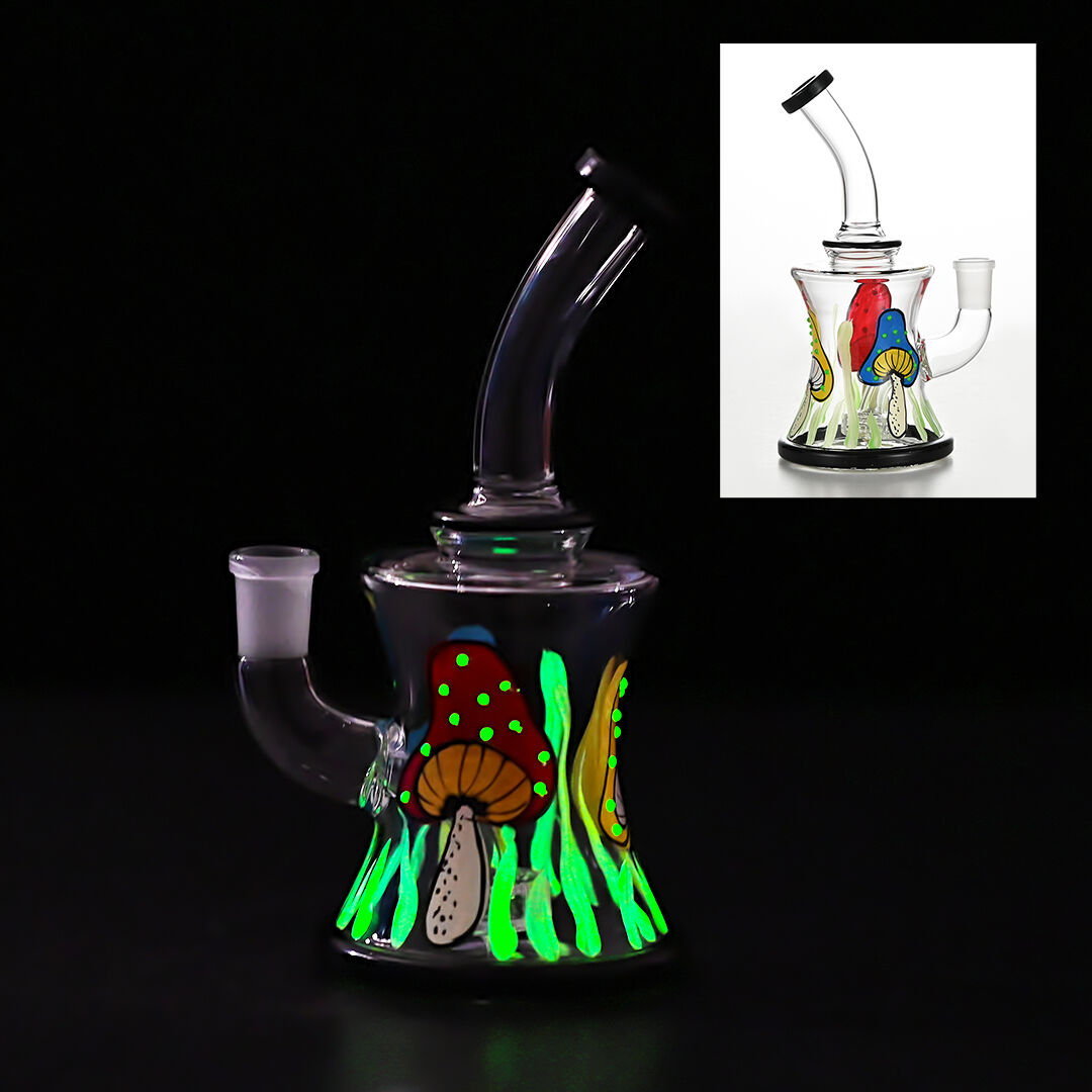 New Small Colorful Mushrooms Hand-painted Bongs With Night Light Effect ...