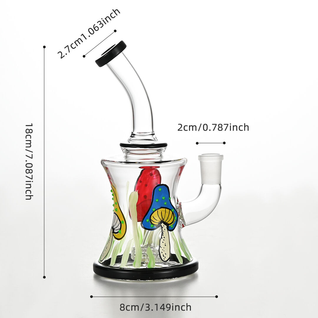 New Small Colorful Mushrooms Hand-painted Bongs With Night Light Effect ...