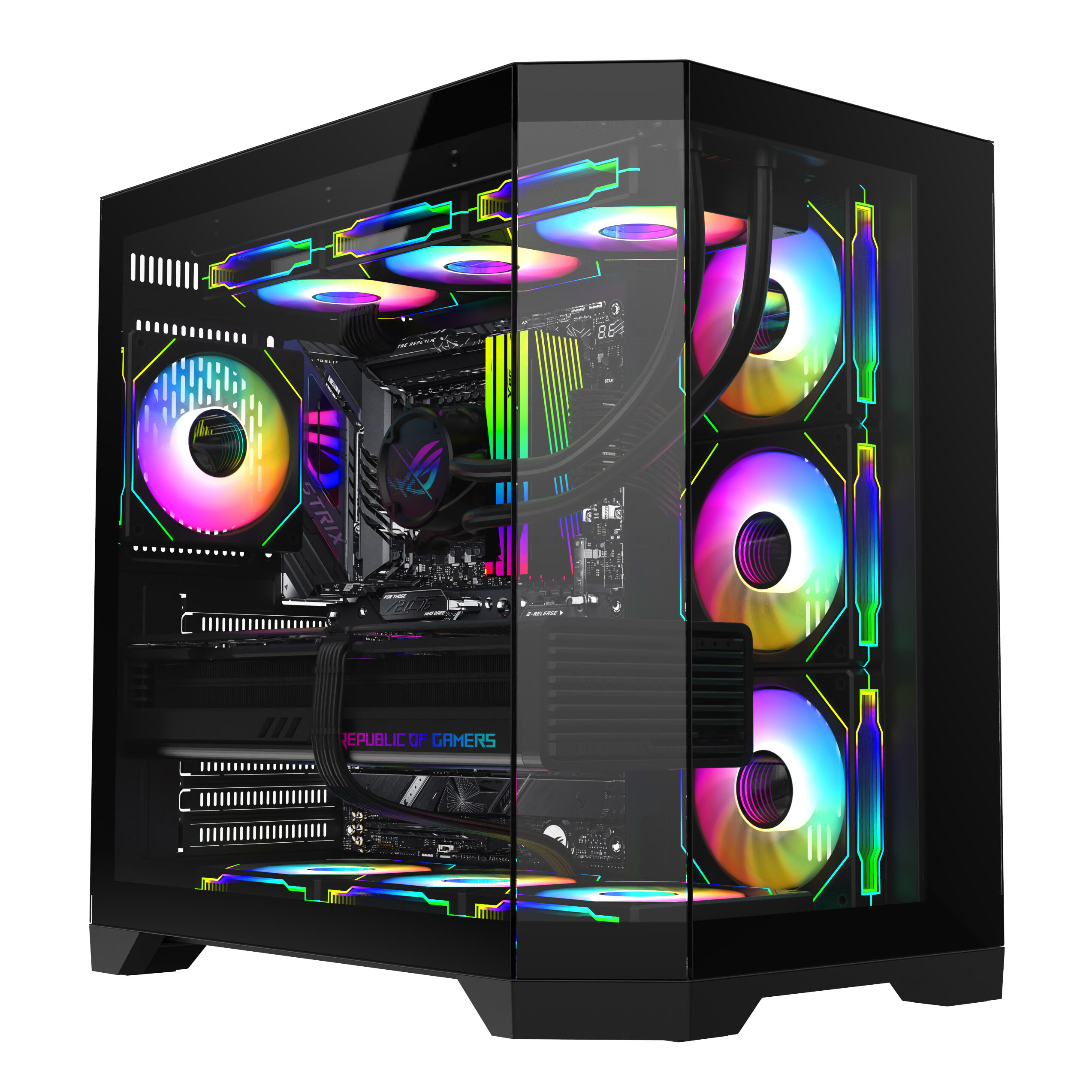 New Design Fashion Gaming Computer Case 3 Tempered Glass Panel High End Pc Case 360mm Radiator ...