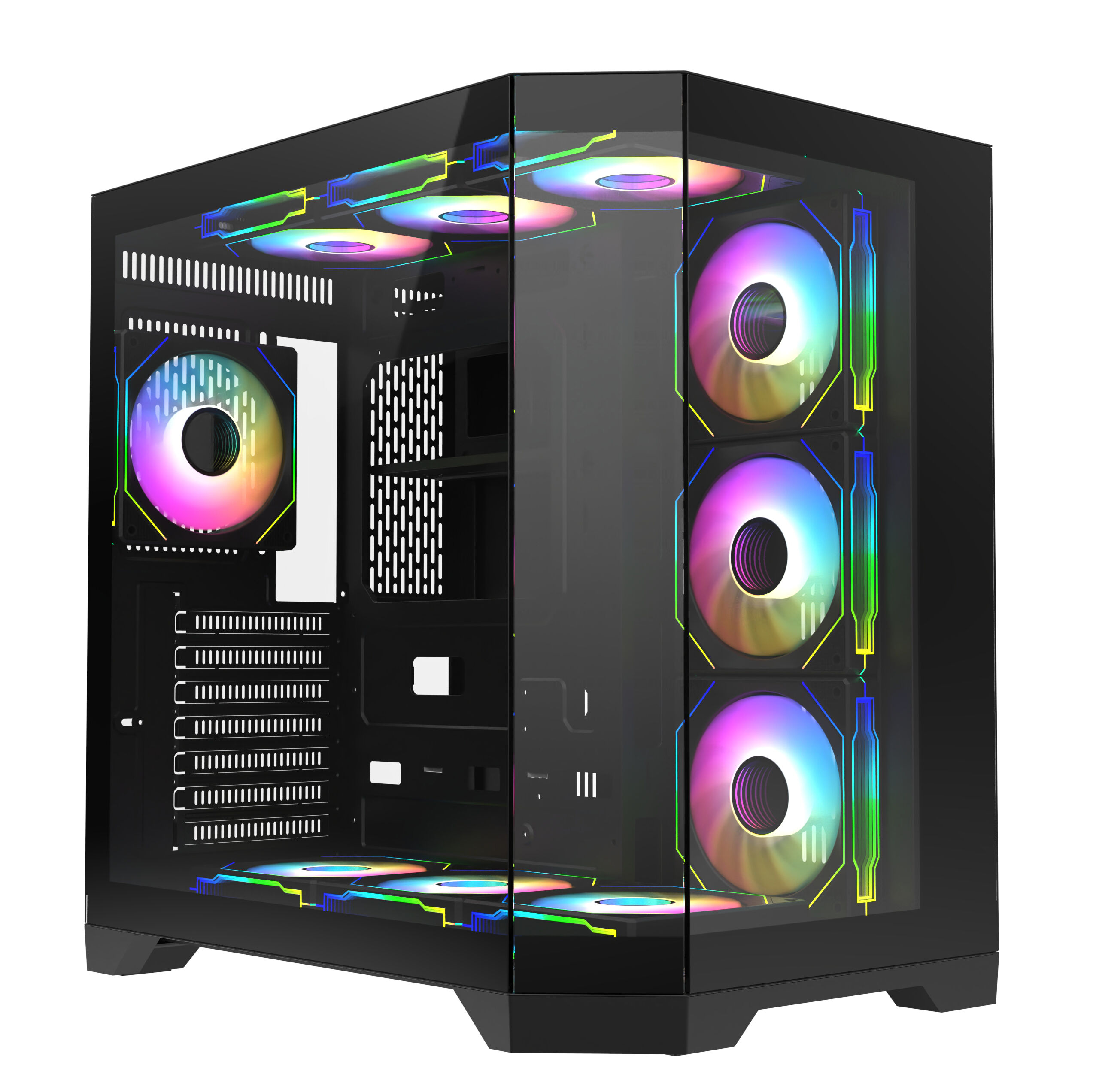 New Design Fashion Gaming Computer Case 3 Tempered Glass Panel High End ...