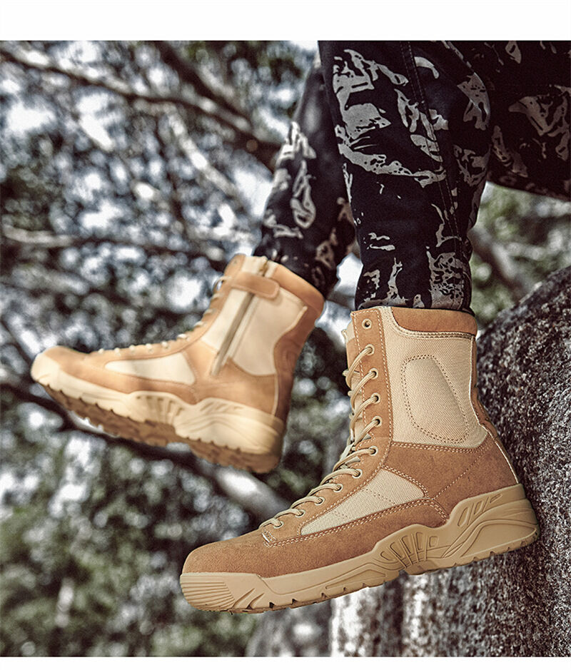 Men's Lightweight Military Tactical Work Boots Outdoor Hiking ...