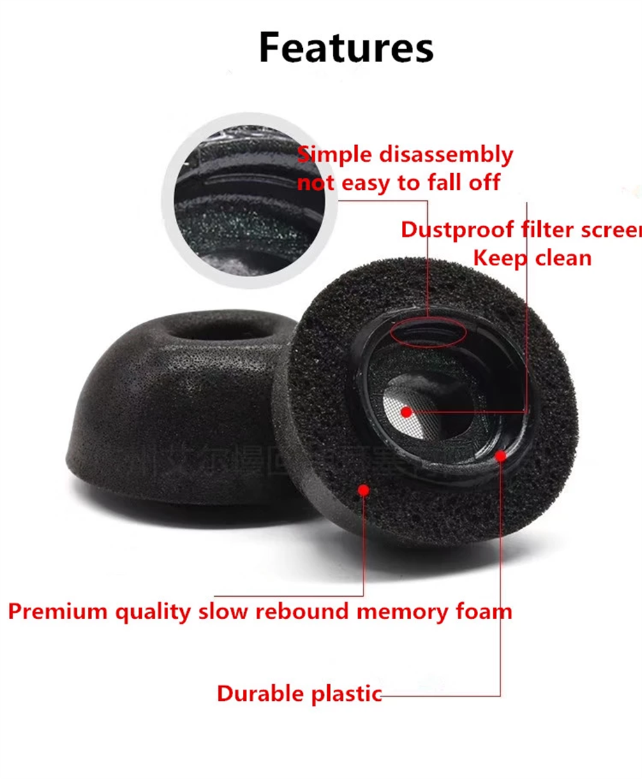 Noise Isolation Memory Foam Ear Tips For Airpods Pro/airpods Pro 2 ...