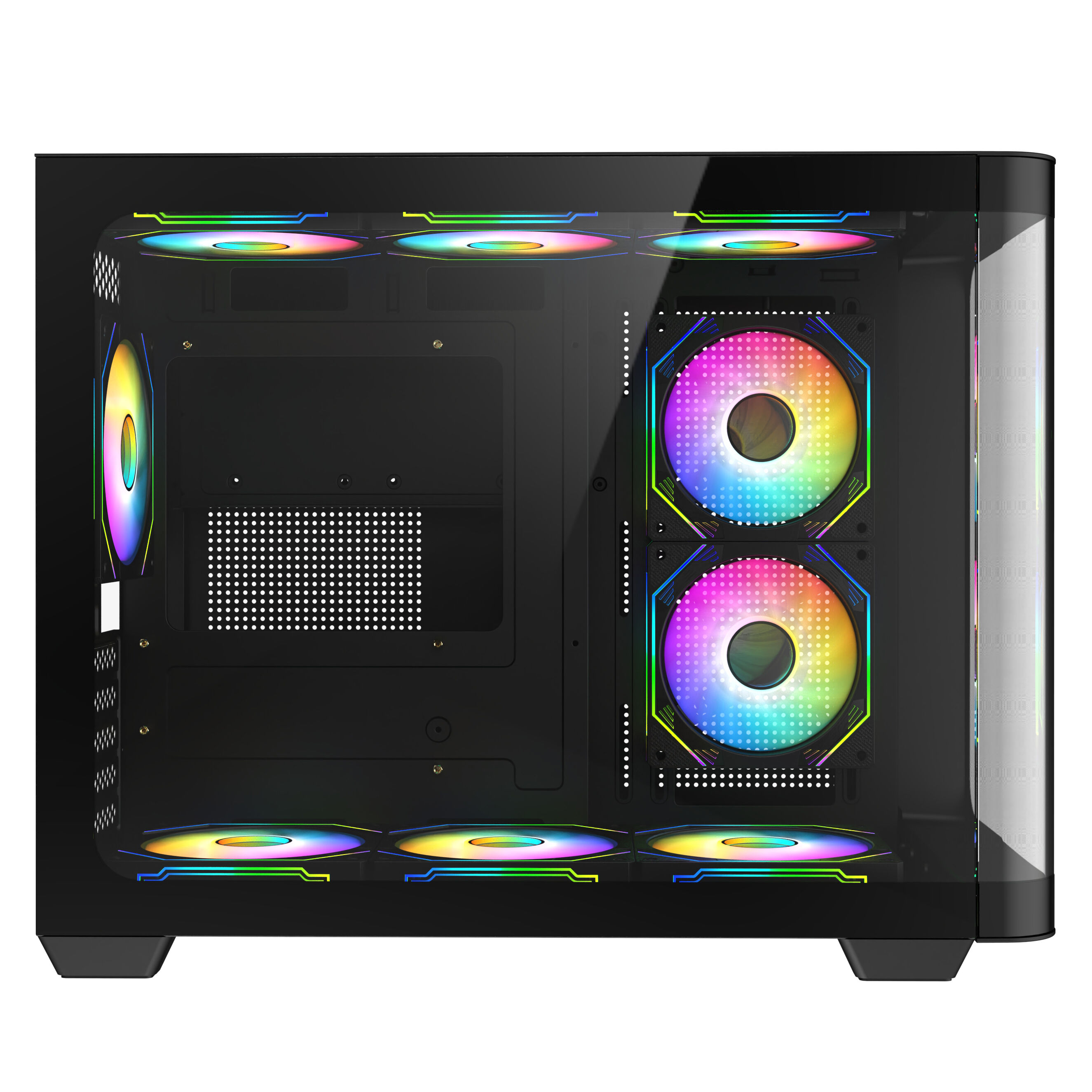 Manufacturer New Design Curved Tempered Glass Pc Case Argb Fans Gamer ...