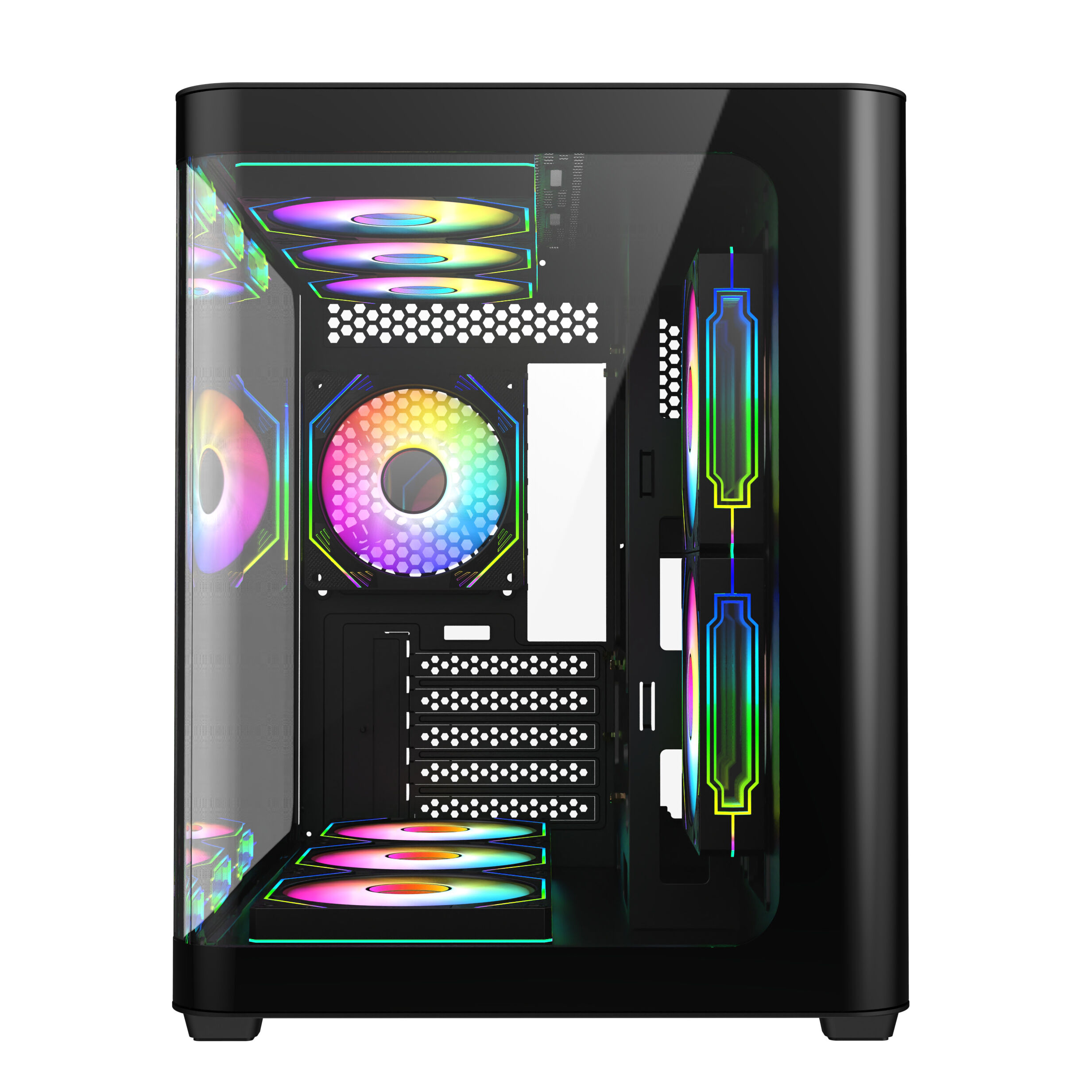 Manufacturer New Design Curved Tempered Glass Pc Case Argb Fans Gamer ...