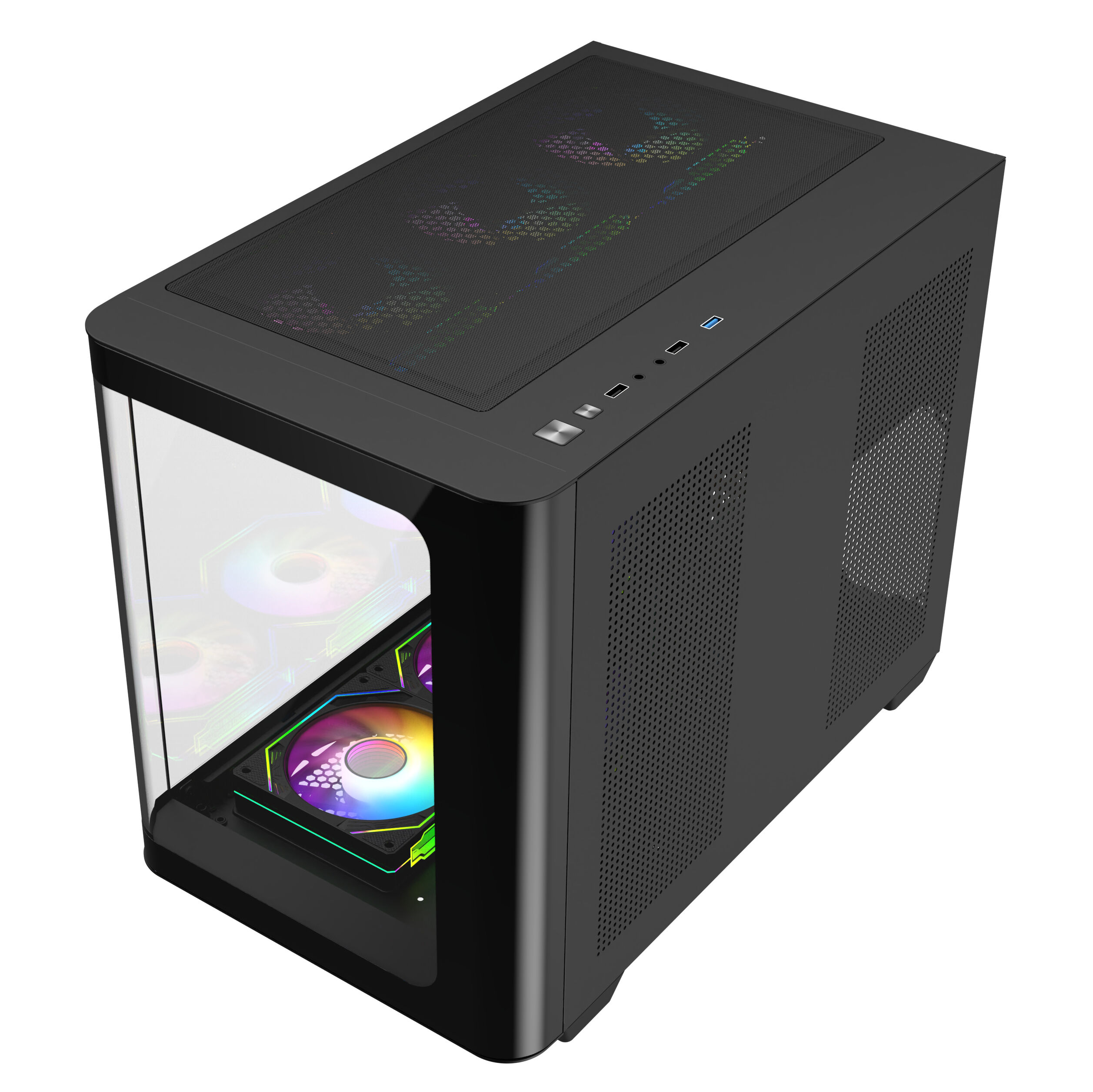 Manufacturer New Design Curved Tempered Glass Pc Case Argb Fans Gamer ...