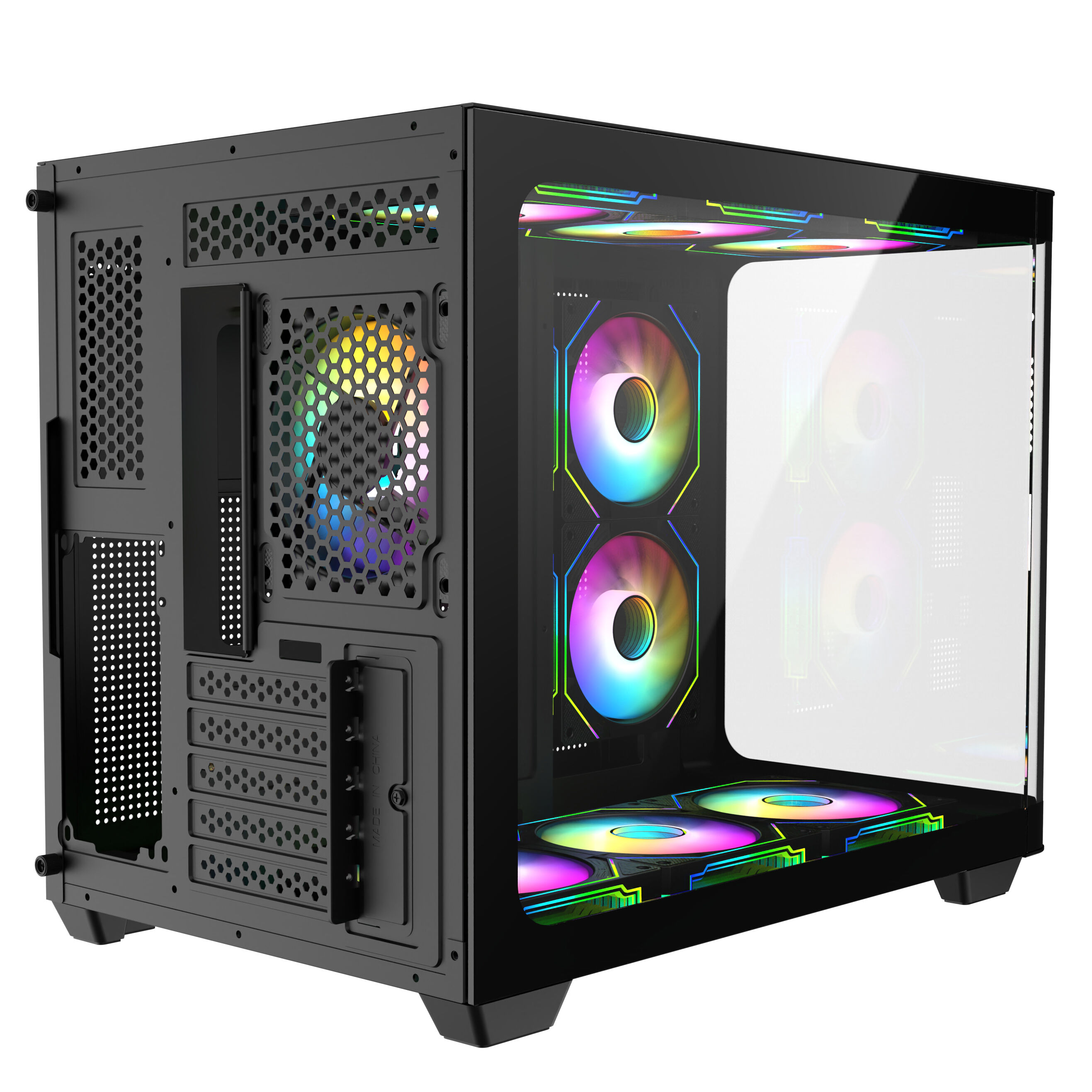 Manufacturer New Design Curved Tempered Glass Pc Case Argb Fans Gamer ...