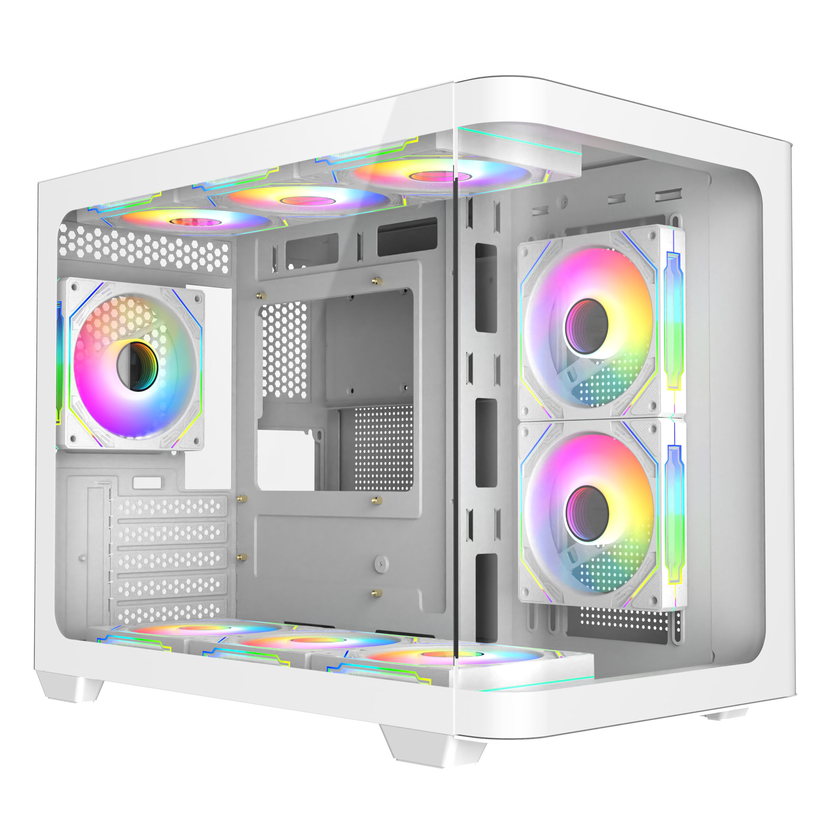 Manufacturer New Design Curved Tempered Glass Pc Case Argb Fans Gamer ...