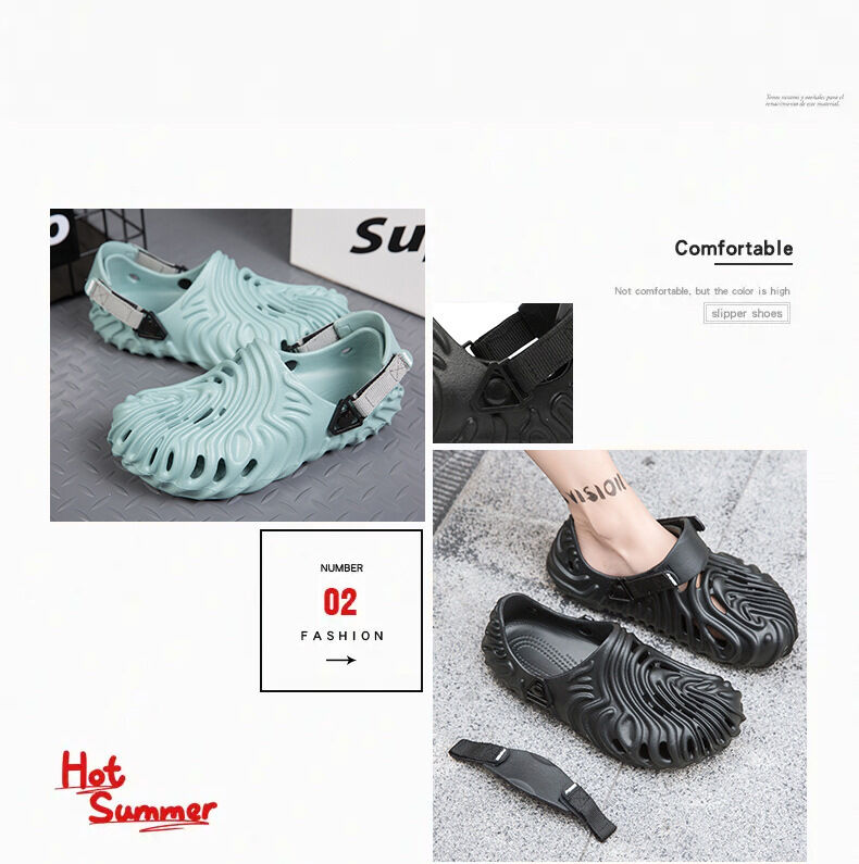 New Fingerprint Men's Casual Beach Outdoor Hole Sandals Factory Direct ...